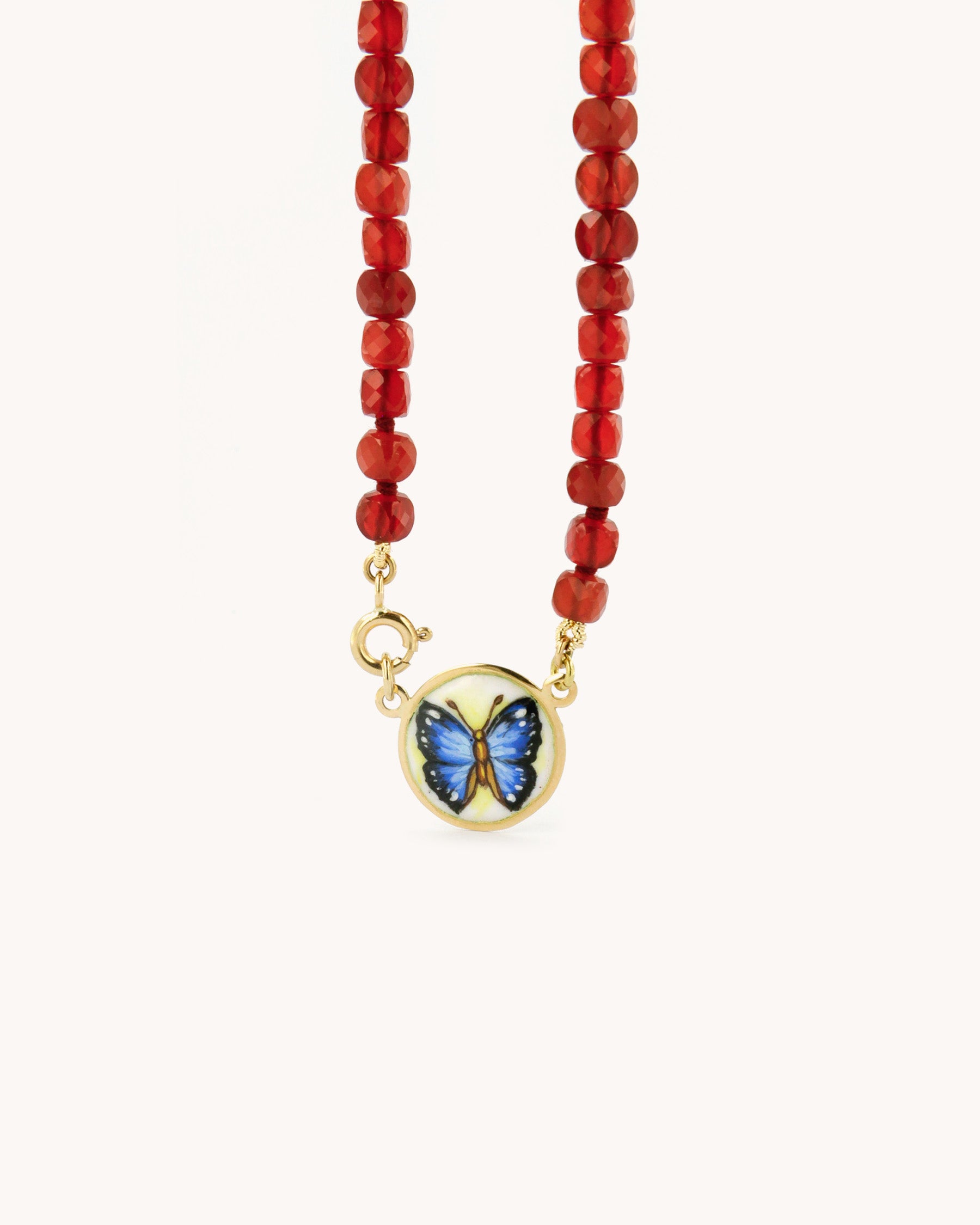 Coloris Necklace Farfalla in Crimson Red