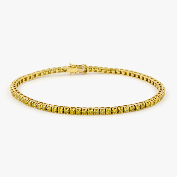Yellow Fancy Diamond Tennis Bracelet Shop gioielli in oro 18kt online